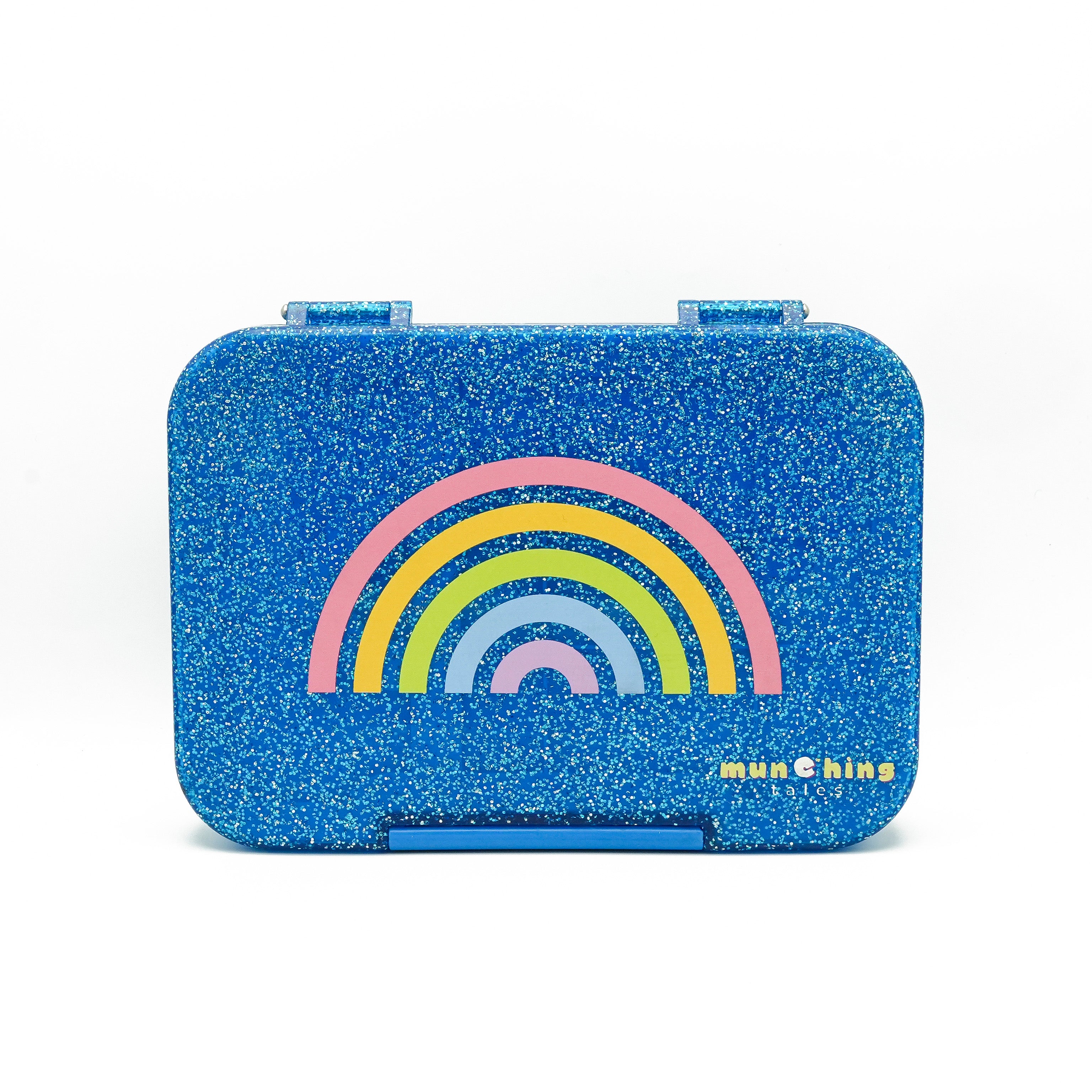 Leakproof Bento Box – Glitter Rainbow Blue (Medium) – The Munching Tales